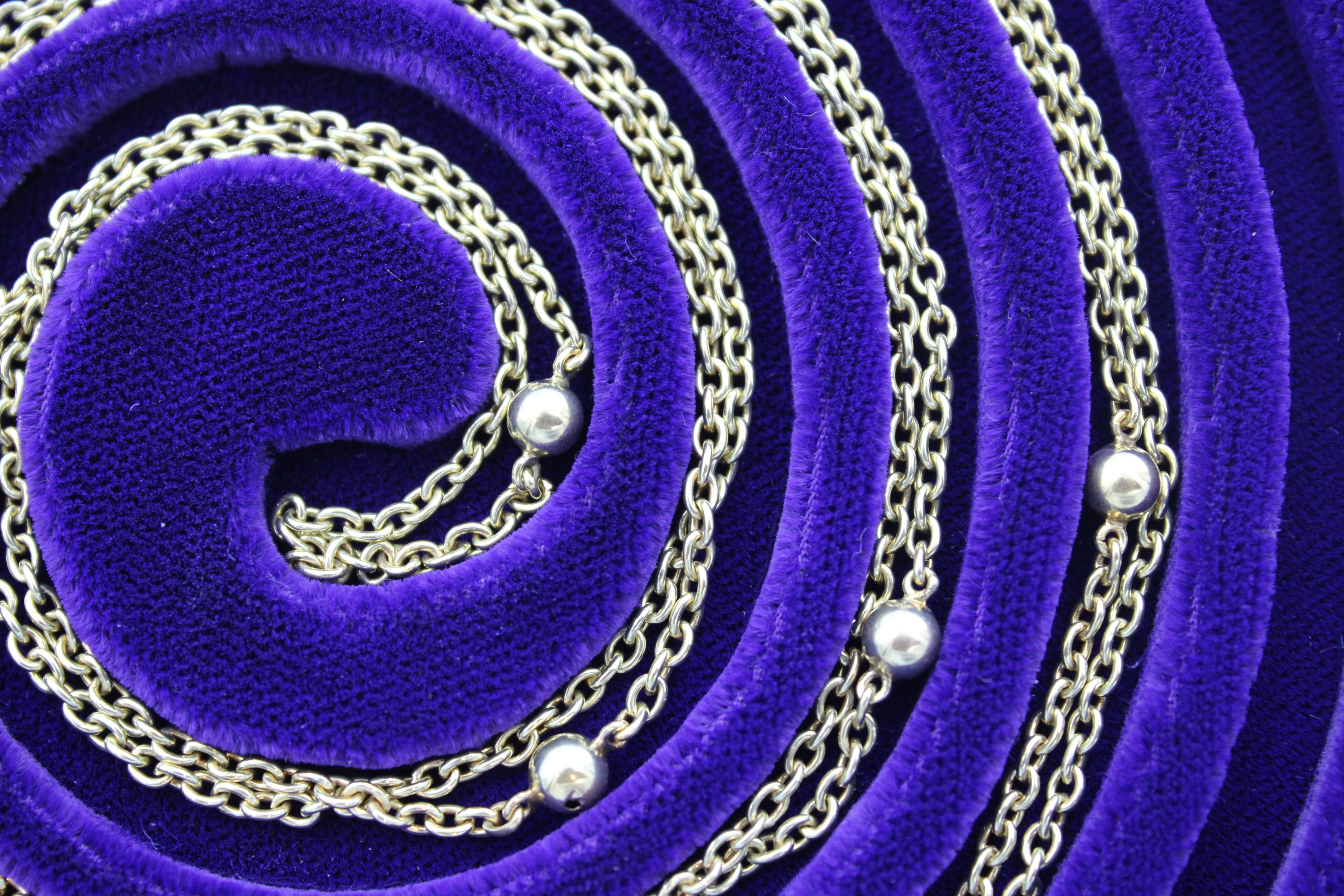 A very fine 9 Carat Yellow Gold (marked) Long Guard Chain Circa 1880 ...